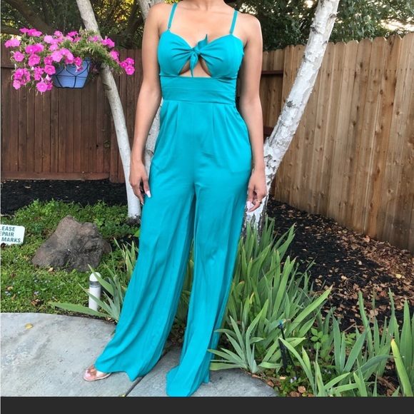 Cache | Pants & Jumpsuits | Turquoise Jumpsuit | Poshmark